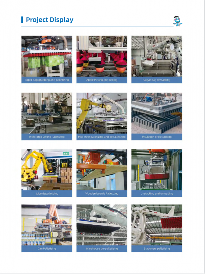 CNGBS 그리퍼와 야스카와 산업용 로봇 팔 GP180 로봇 팰리타이저