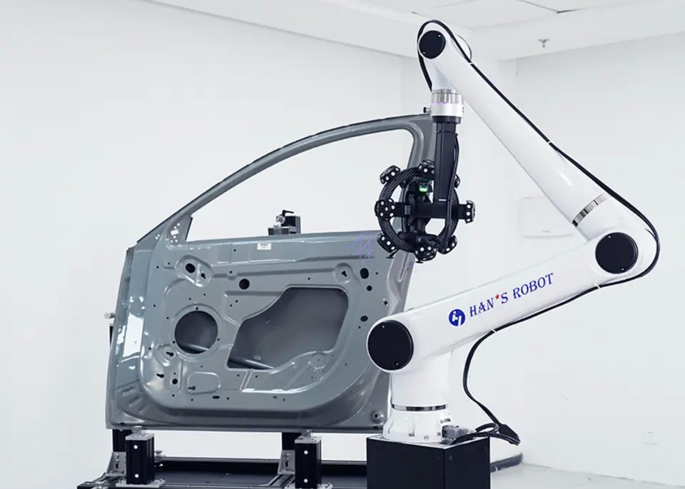 광학 자동화된 3D 측정 시스템과 한스 E10 프로 협력적 로봇 팔